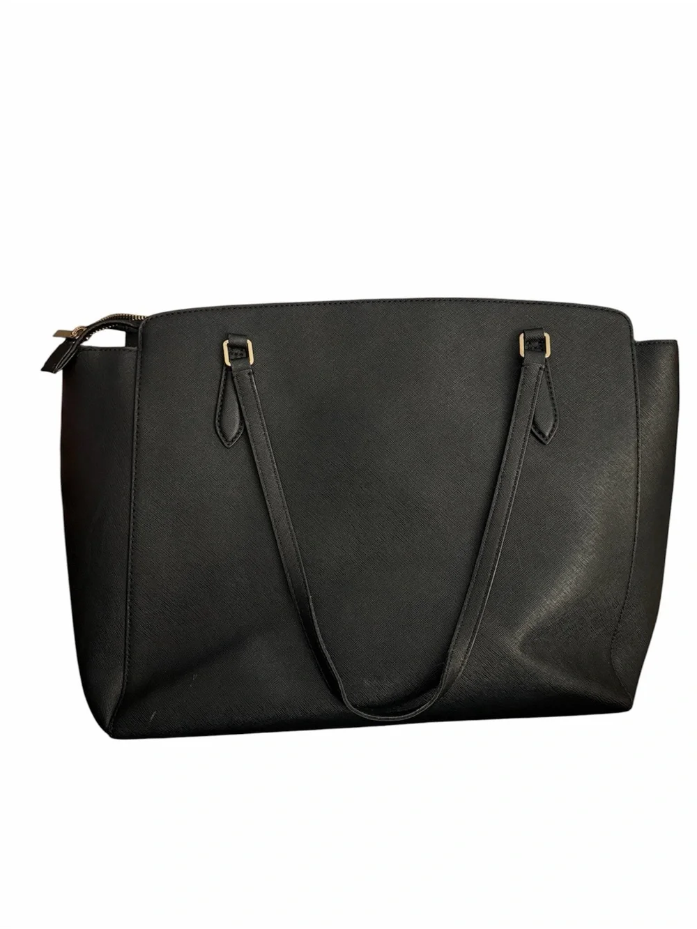 Tory Burch | Bags | Tory Burch Black Leather Saffiano Tote With Gold ...